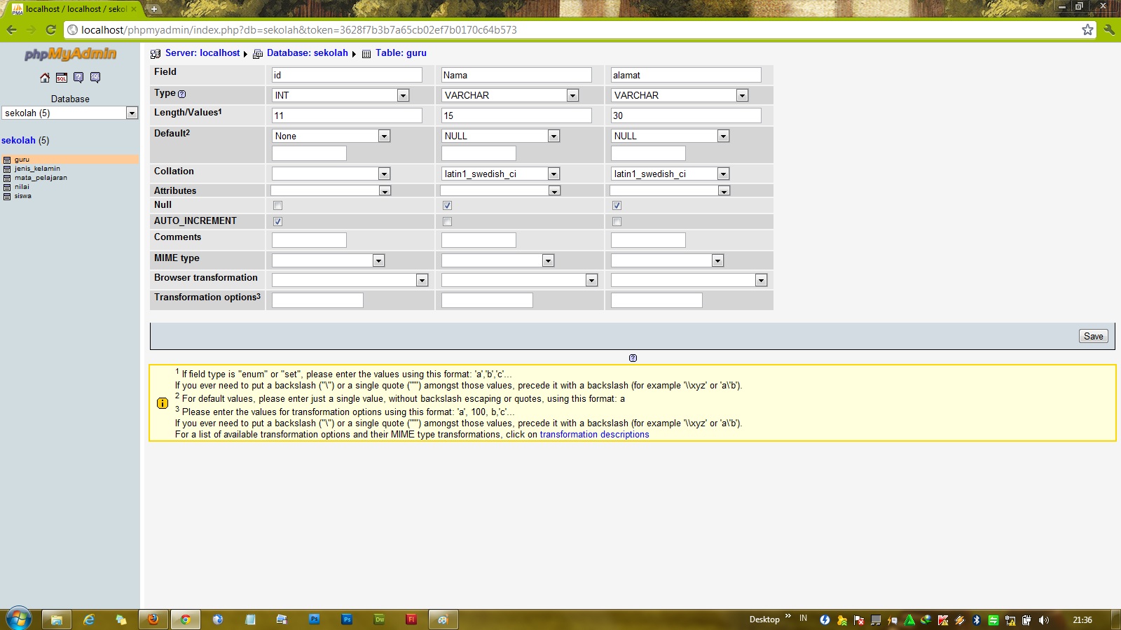 WEB PROGRAMMING: MY SQL Database Sekolah WEB PROGRAMMING: MY SQL Database Sekolah