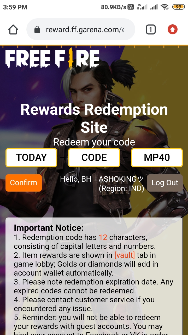 Free Fire Redeem Code For 28 Jul 2021 | Garena Free Fire - Free Fire Blog