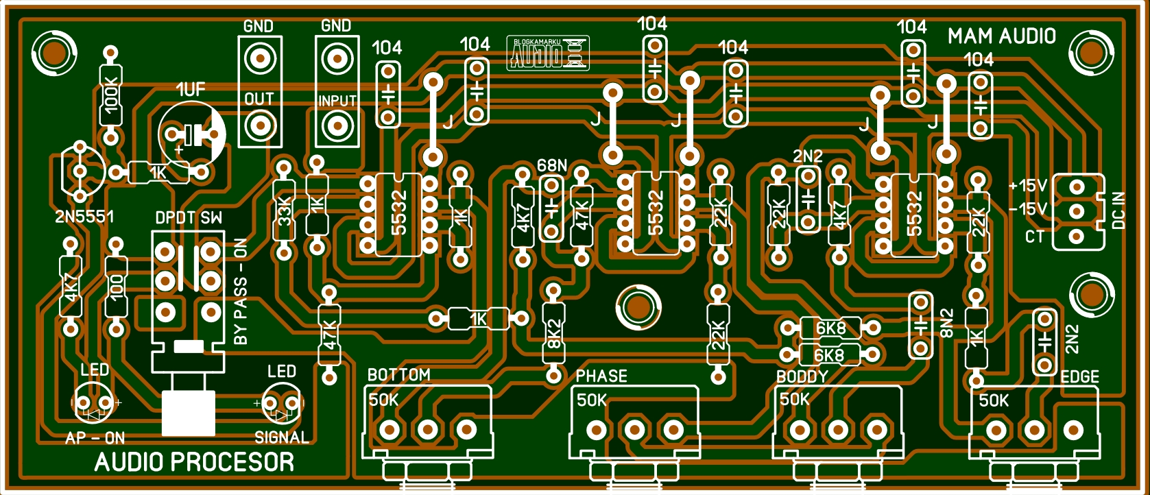 PCB AUDIO PROCESOR FREE LAYOUT – BLOGKAMARKU