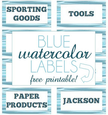 Blue Watercolor Labels {Free Printable}