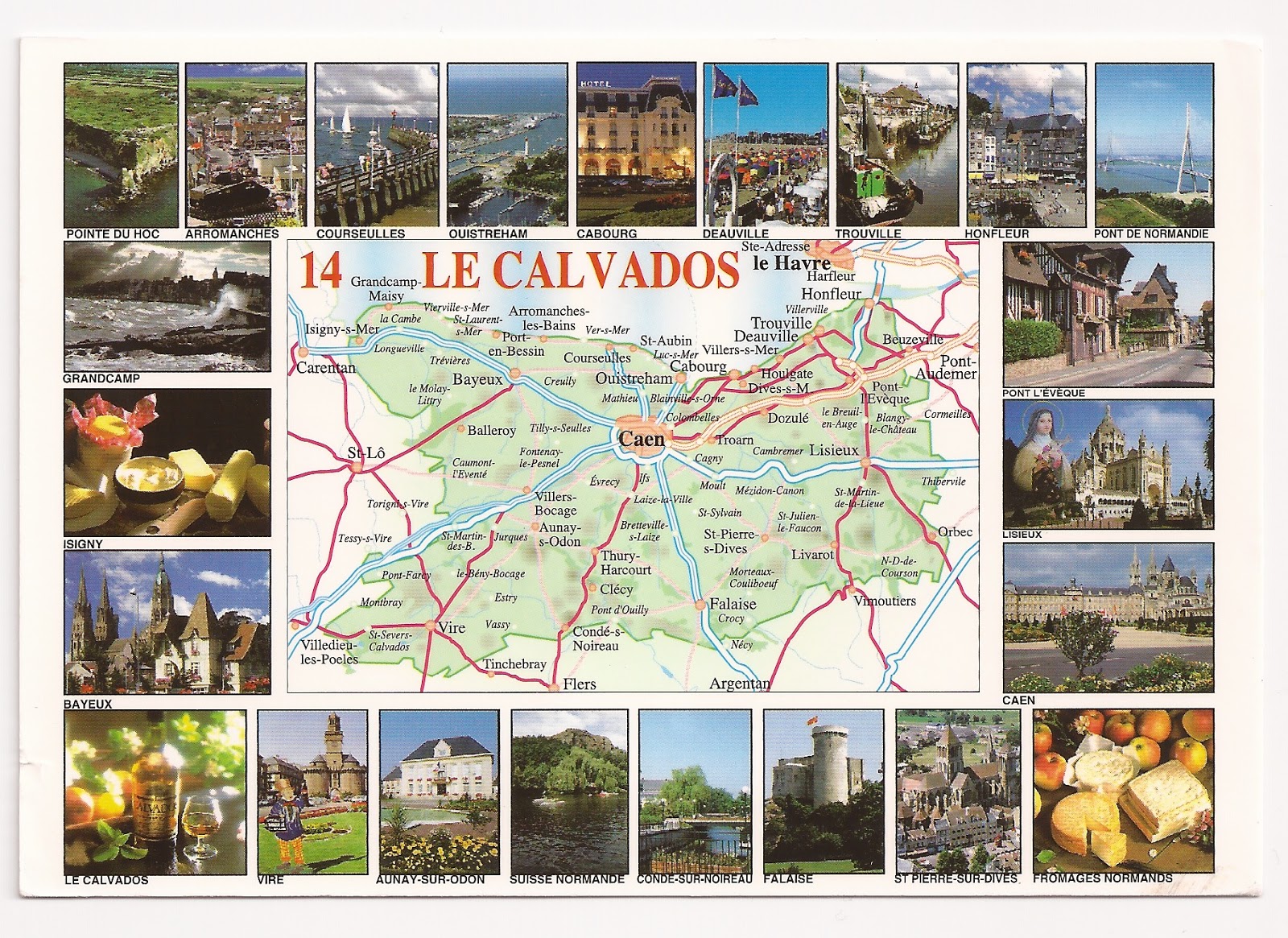 TRAVEL THE WORLD THROUGH POSTCARDS!!!: Le Calvados map, France