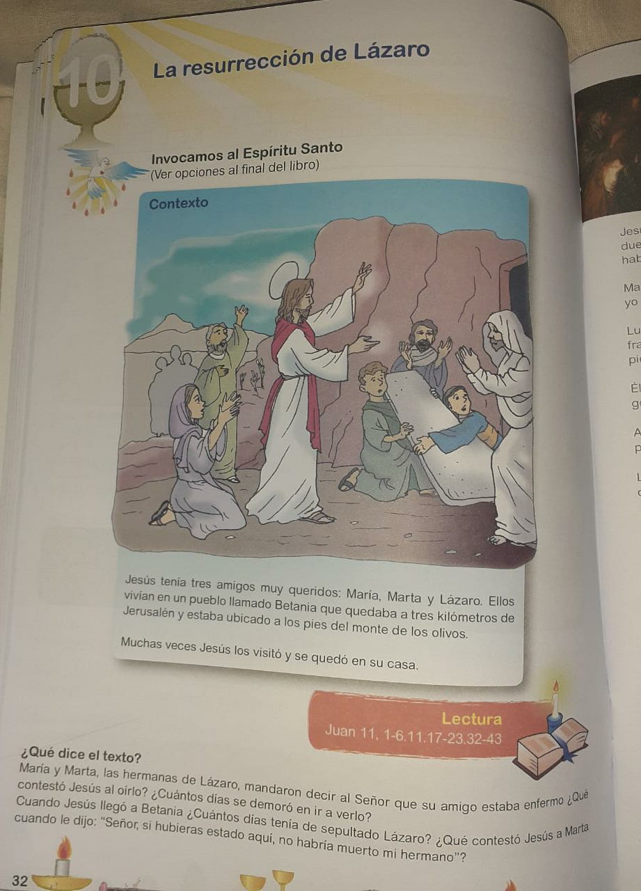 CATEQUESIS 3º: ENCUENTRO N° 10: LA RESURRECCIÓN DE LÁZARO