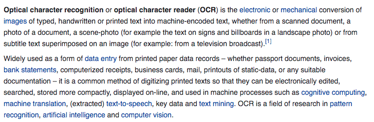 Perform OCR on an image of typed text