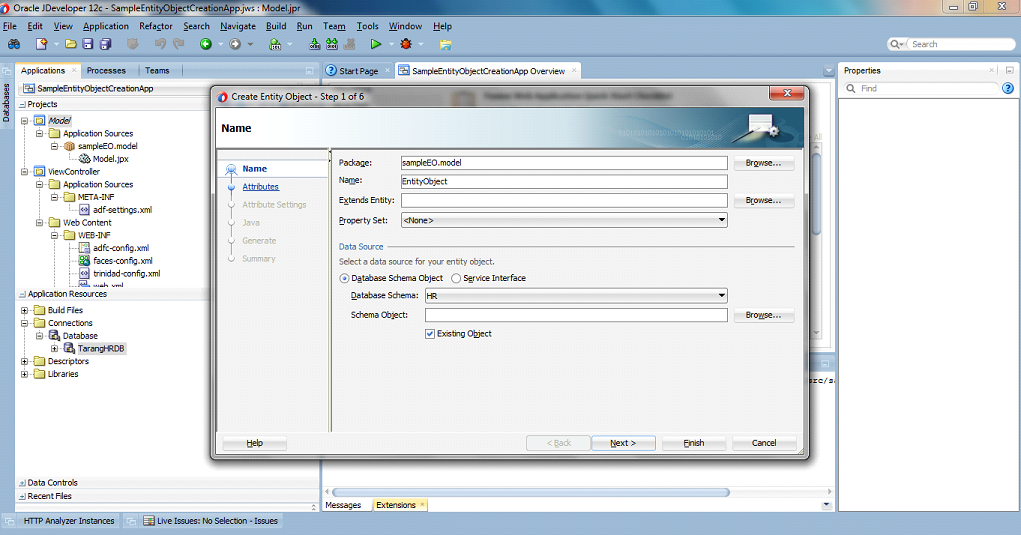 How to create an Entity Object in Jdeveloper 12c? ~ Oracle ADF 12c ...