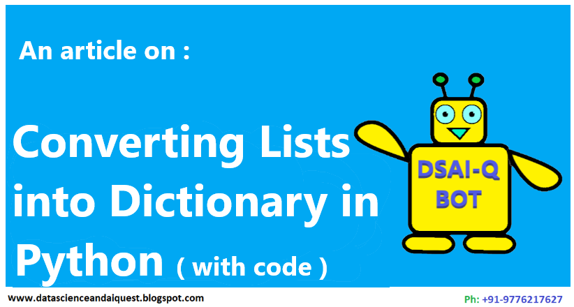 Data Science and AI Quest: Converting Lists into Dictionary in Python ...