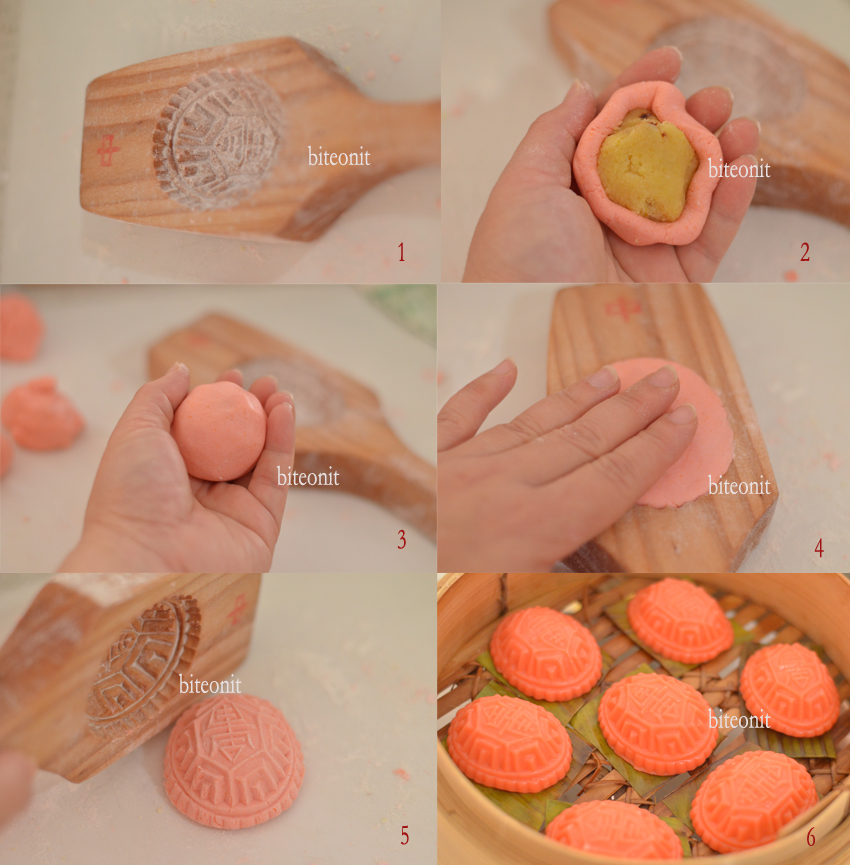 Bite On It: Ang Koo Kuih with Mung Beans filling