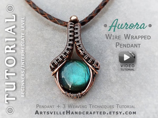 Copper Wire Wrapped Pendant Tutorials by ArtsvilleHandcrafted / The ...