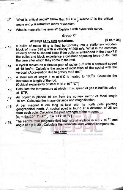 Engineering Physics I - 1st Semester Question Papers CTEVT | Diploma in ...