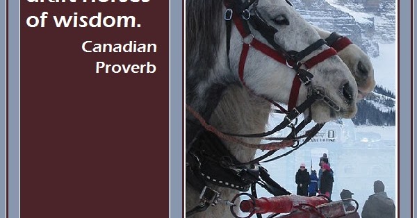 World of Proverbs: Proverbs are the draft horses of wisdom. ~ Canadian ...