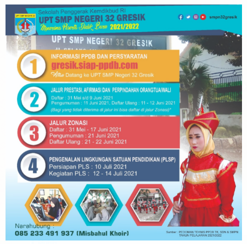 PPDB UPT SMP Negeri 32 Gresik Tahun 2021 ~ Spenpas
