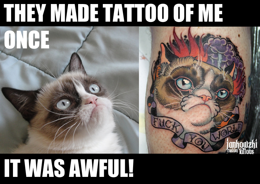 Jankowzki custom Tattoos: Grumpy Cat Tattoo