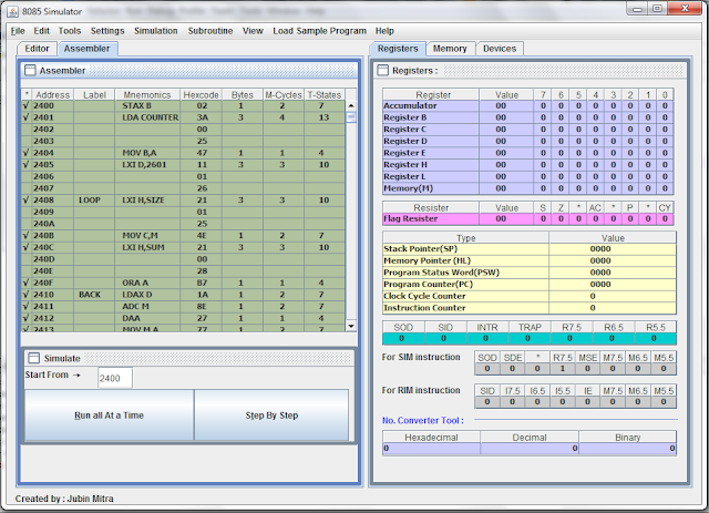 8085 MICROPROCESSOR MICRO CONTROLLER KIT(Jubin Mitra)SIMULATOR