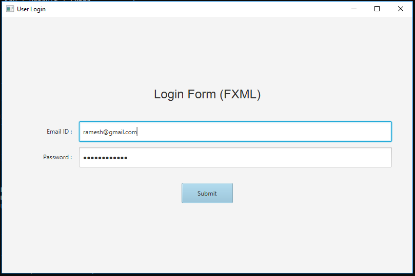 Login Form Using JavaFX with MySQL Database Login Form Using JavaFX with MySQL Database