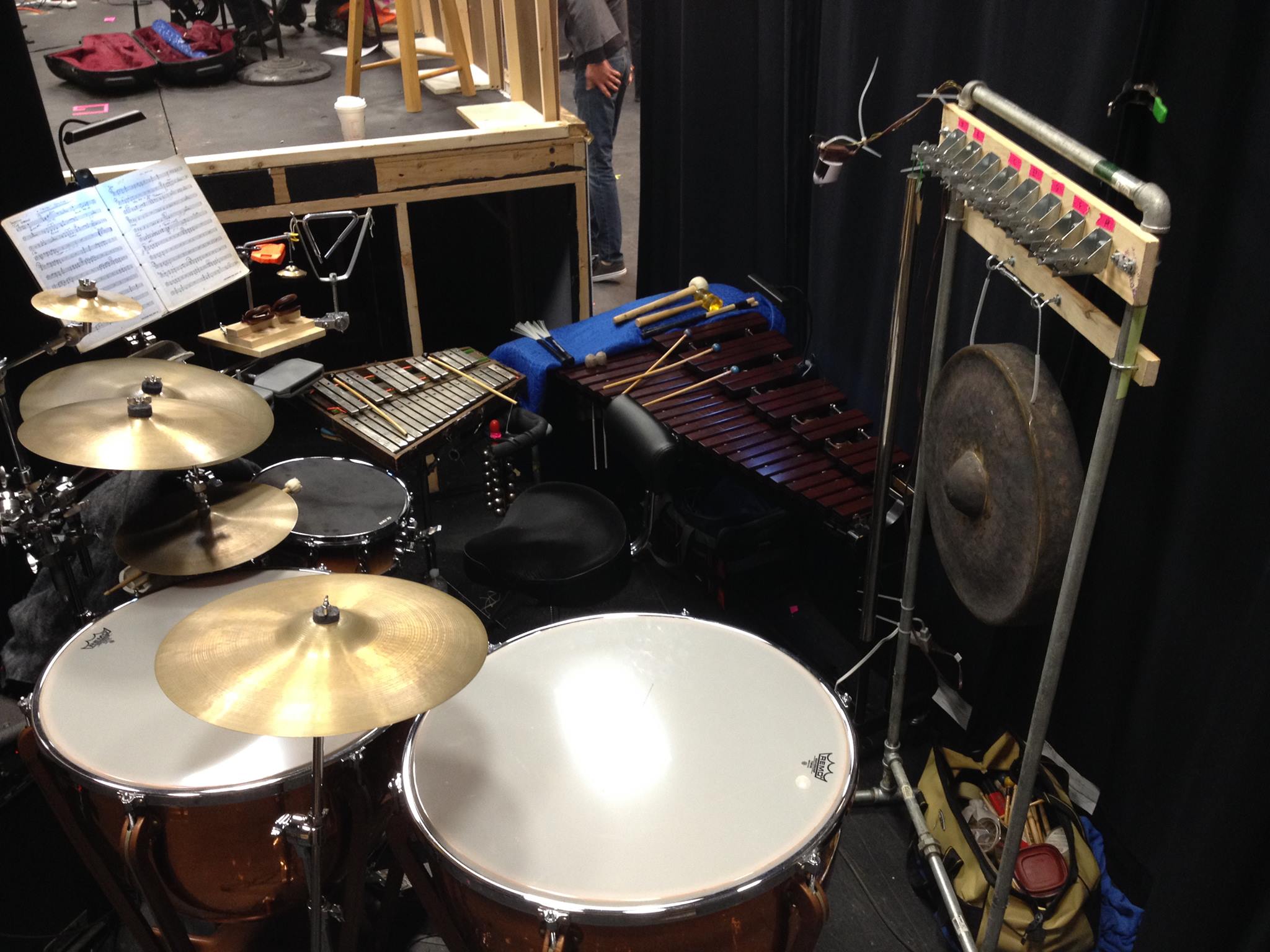 Dark, crowded spaces...Percussion in the pits of musical theater: Setups
