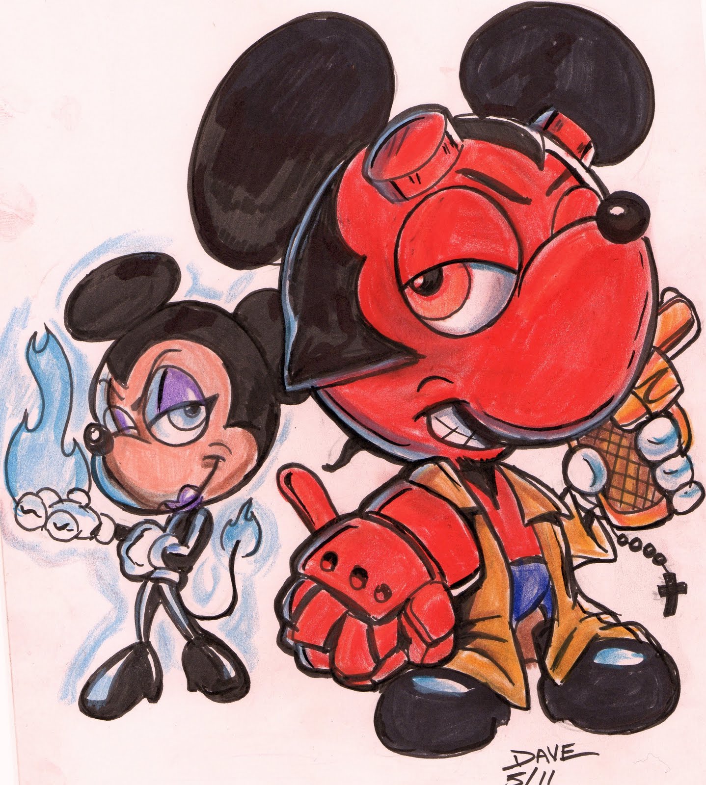 Caricatures and Ideas: Hell Micky and Minnie Liz