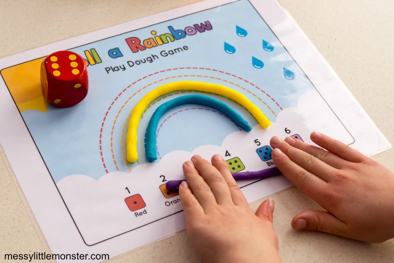 Rainbow Playdough Counting Activity - Messy Little Monster