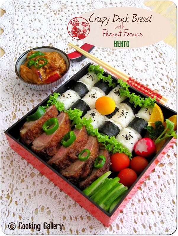Crispy Duck Breast with Peanut Sauce Bento | Cooking Gallery