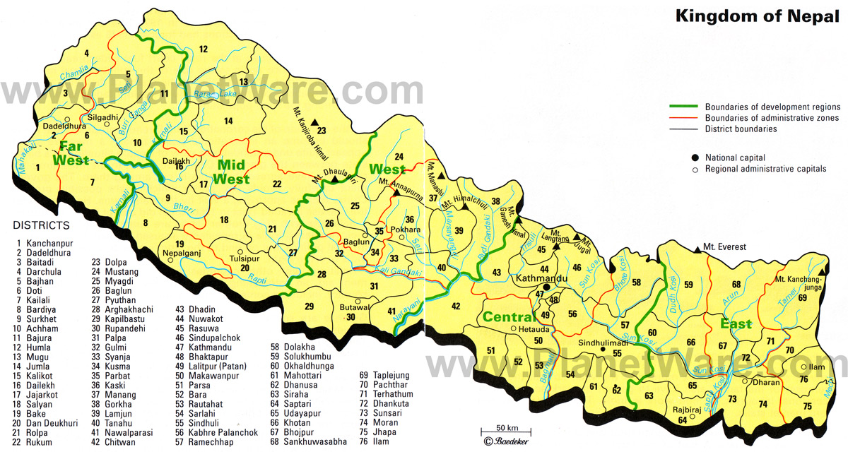 NEPAL - GEOGRAPHICAL MAPS OF NEPAL ~ Klima Naturali™