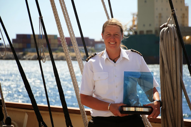 Sail Leeuwin: CAPTAIN SARAH INTERNATIONALLY RECOGNISED FOR SAIL TRAINING