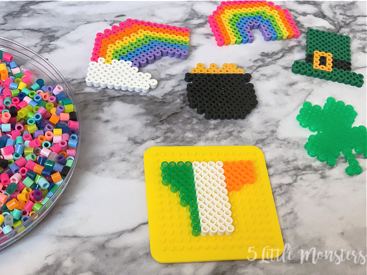 5 Little Monsters: St. Patrick's Day Perler Bead Designs
