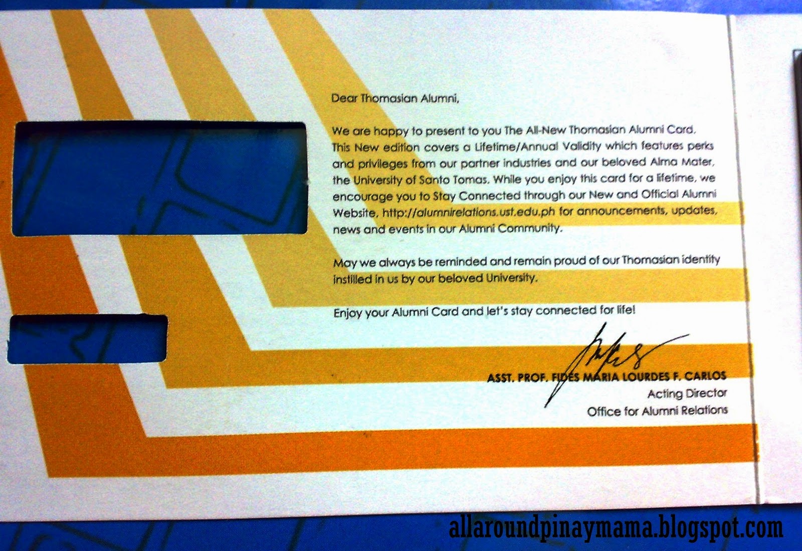 Thank God I Got My UST Alumni Card! ~ all around pinay mama