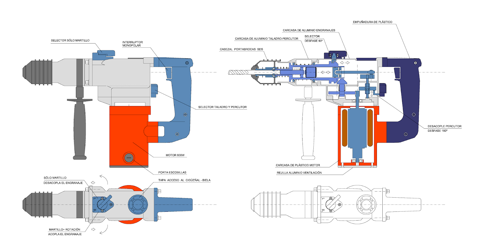 Bosco Hurtado, arquitecto: Reparación Taladro-Martillo electro-neumático