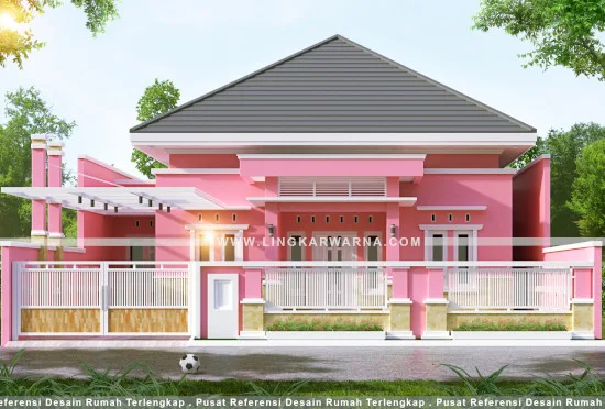 LINGKAR WARNA: 28 gambar rumah bertema pink dengan kombinasi batu alam ...