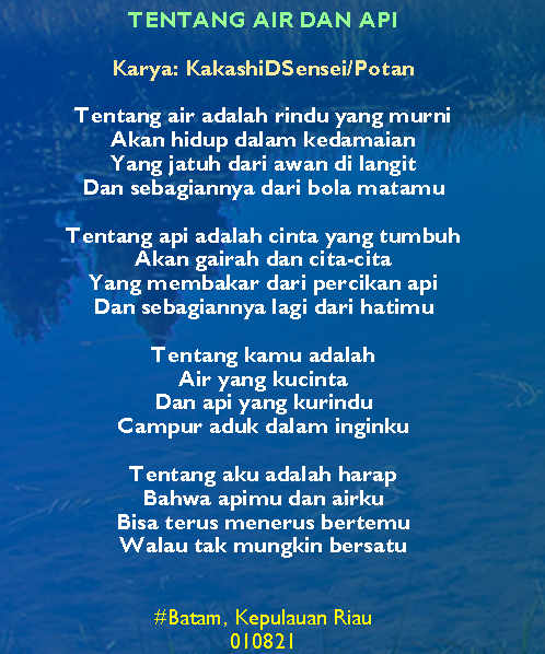 CORETAN PUISI DI LANGIT BERAWAN: TENTANG AIR DAN API