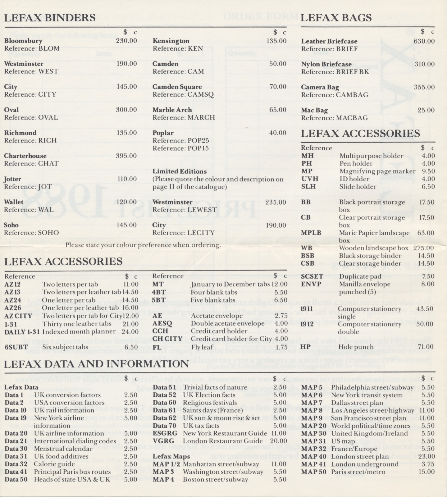 Philofaxy: Lefax 1988 Full Catalogue