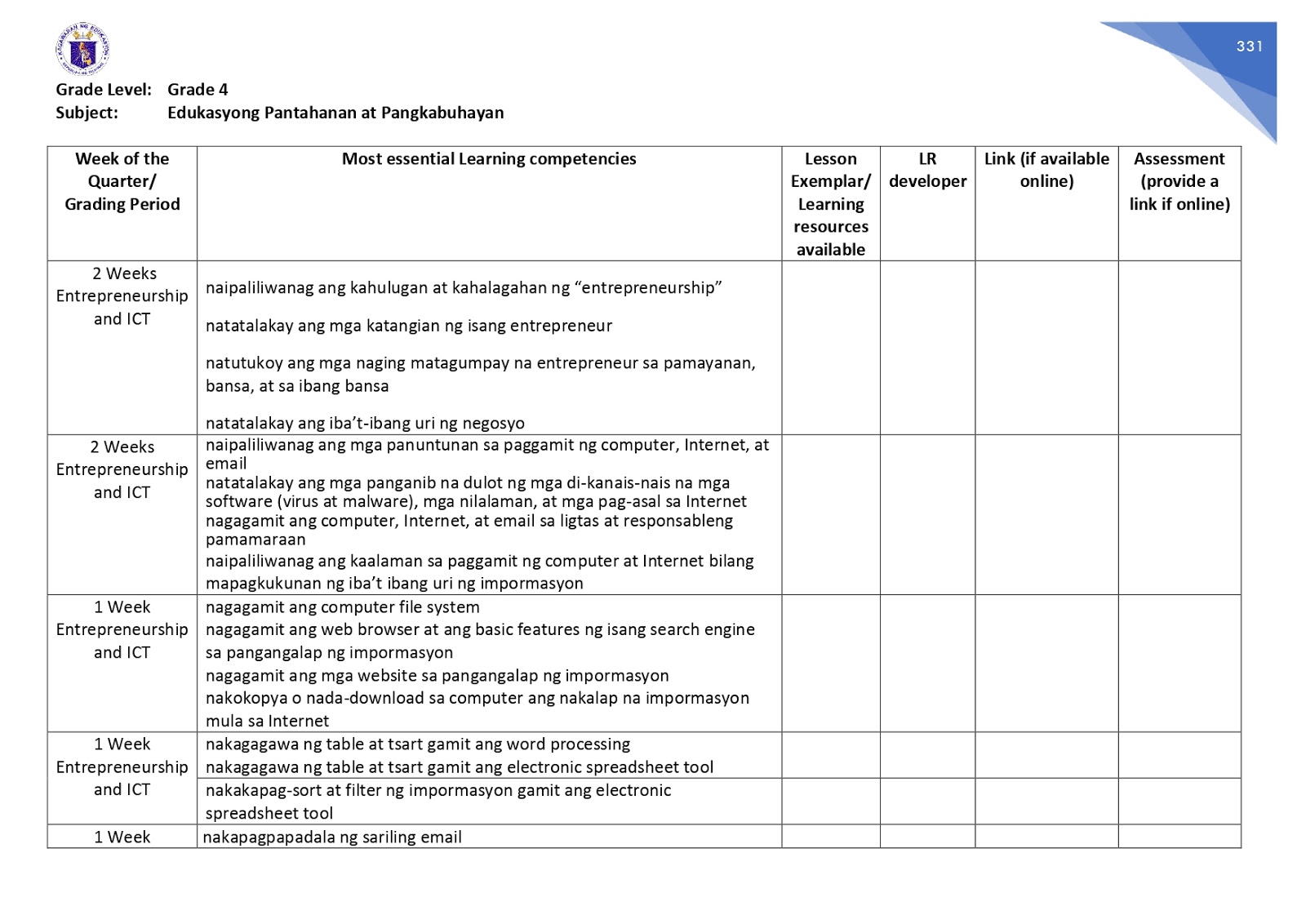 DepEd Memos, Orders & Results: Most Essential Learning Competencies in ...