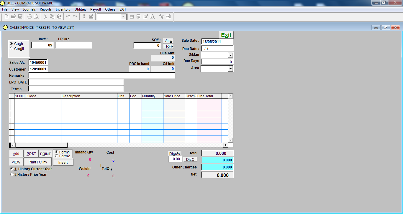 Accounting Software (Comrade ERP): Comrade Order System