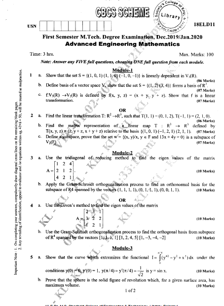 Visvesvaraya Technological University M.Tech. VLSI. (CBCS) First ...