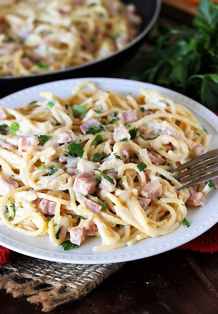 Creamy Ham & Cheese Spaghetti | The Kitchen is My Playground