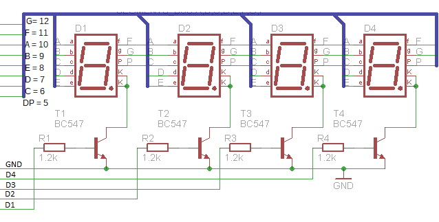 Tefov: Arduino 7 Segment Multiplexing 4 Digit Countdown Timer Tefov: Arduino 7 Segment Multiplexing 4 Digit Countdown Timer