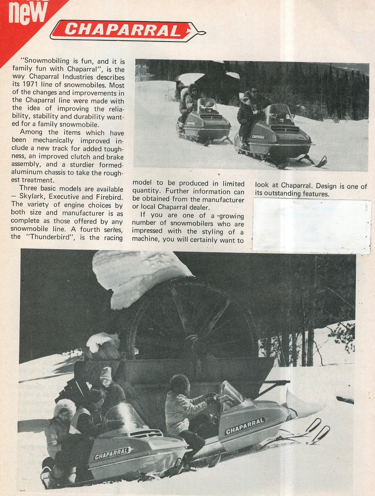 CLASSIC SNOWMOBILES OF THE PAST: 1971 CHAPARRAL SNOWMOBILES