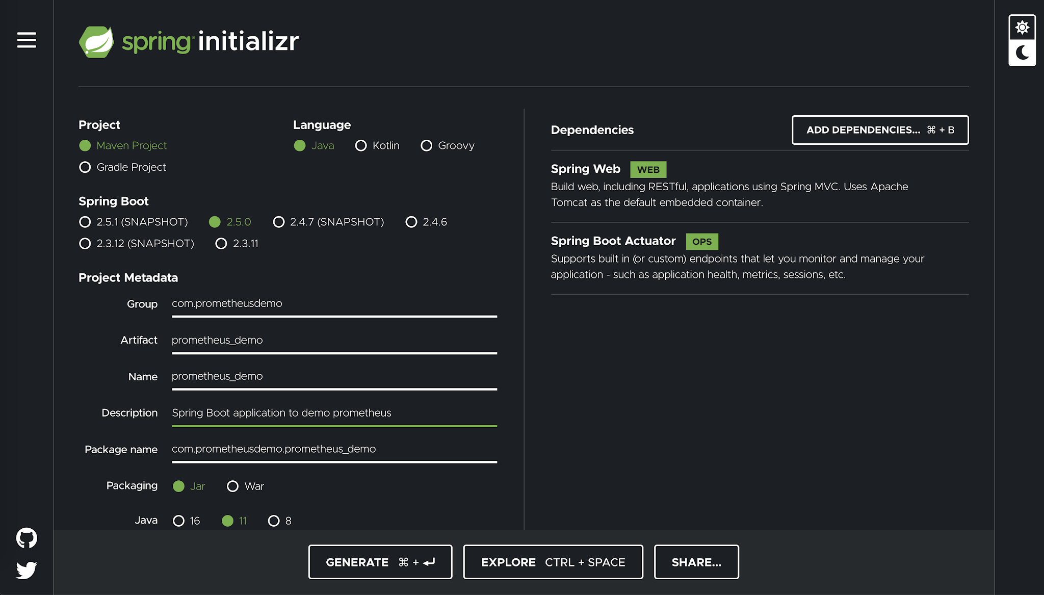 Micrometer and Prometheus to monitor Spring Boot application