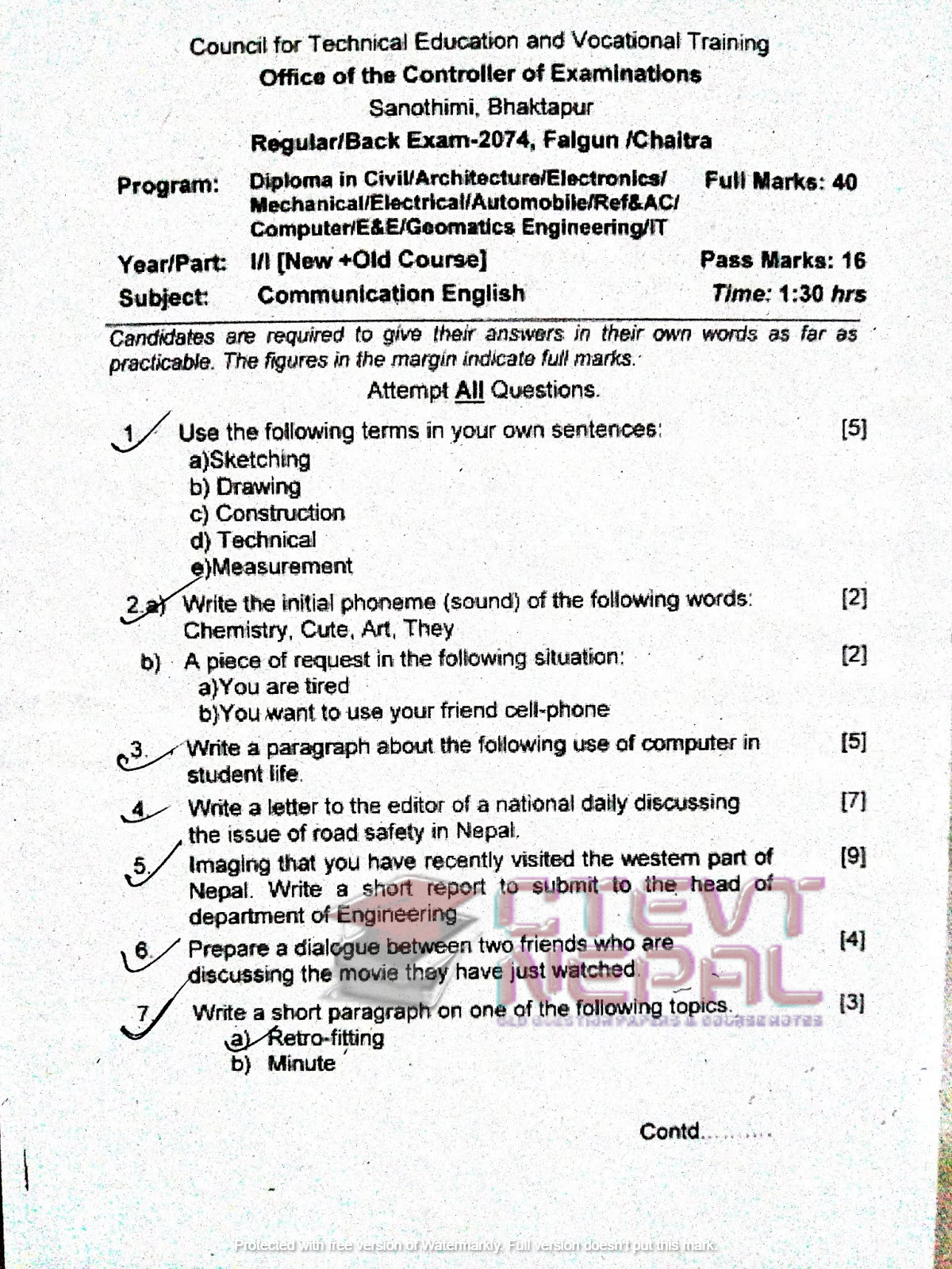 Communication English 1st Semester Questions Papers CTEVT Diploma communication-english-1st-semester-questions-papers-ctevt-diploma