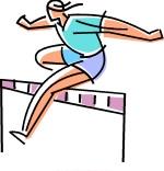 Welcome: Woman Hurdler ~ Art Line Drawing