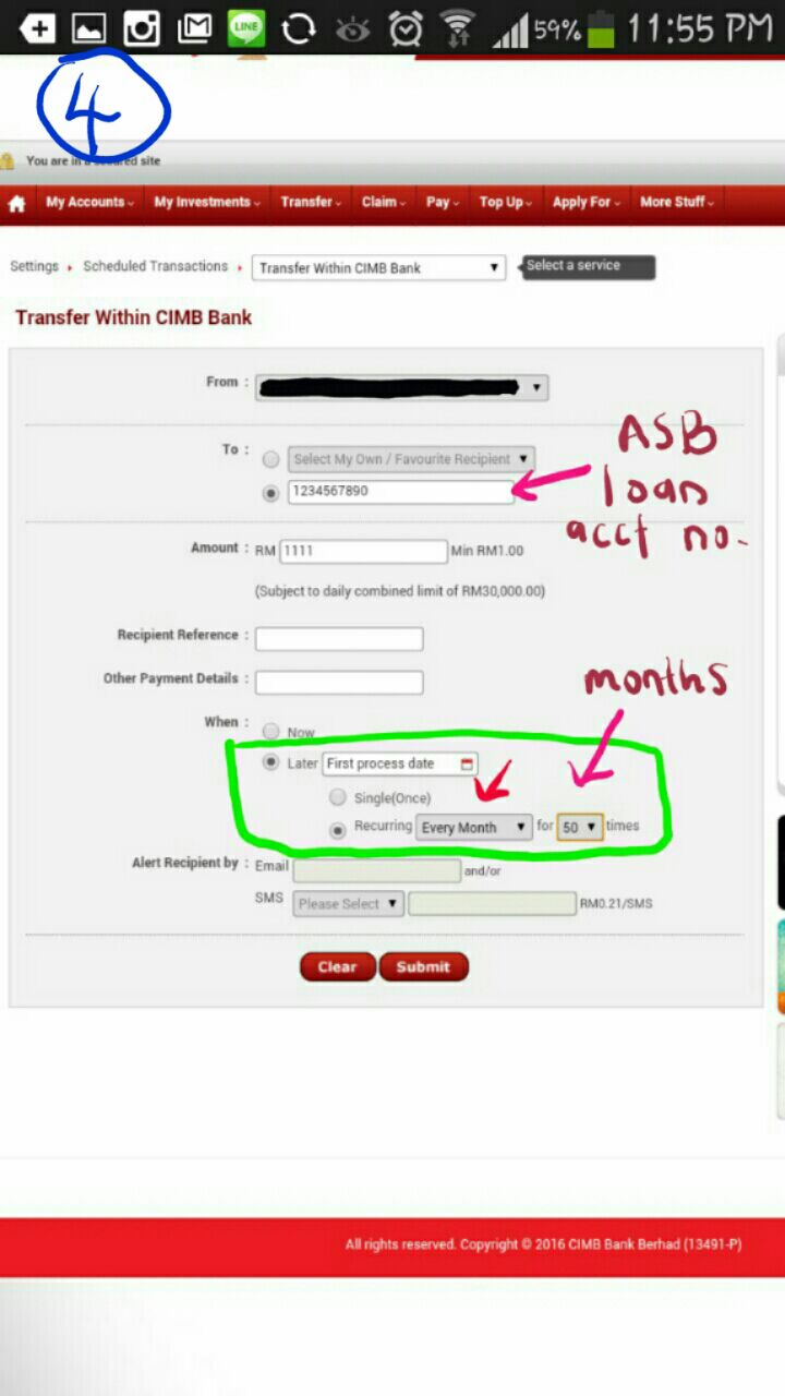 Cara buat autodebit untuk asb loan dari CIMB Bank Online Banking ...