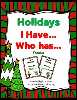 Classroom Freebies Too: Holiday Words I Have Who Has Fun!