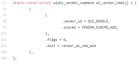 Linux cfg80211 netdev and wiphy vendor command