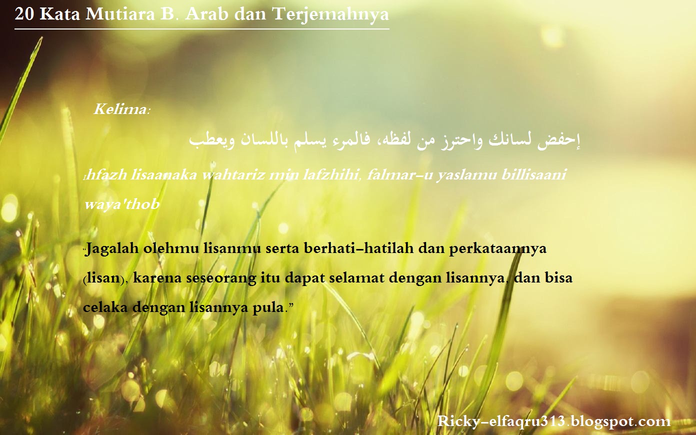 25 Kata Mutiara Tentang Lisan Dalam Bahasa Arab - Chika Ciku