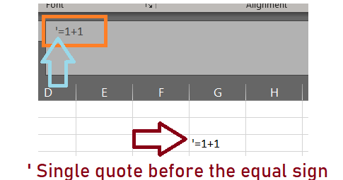 Type equal sign in Excel Office 365 without evaluating