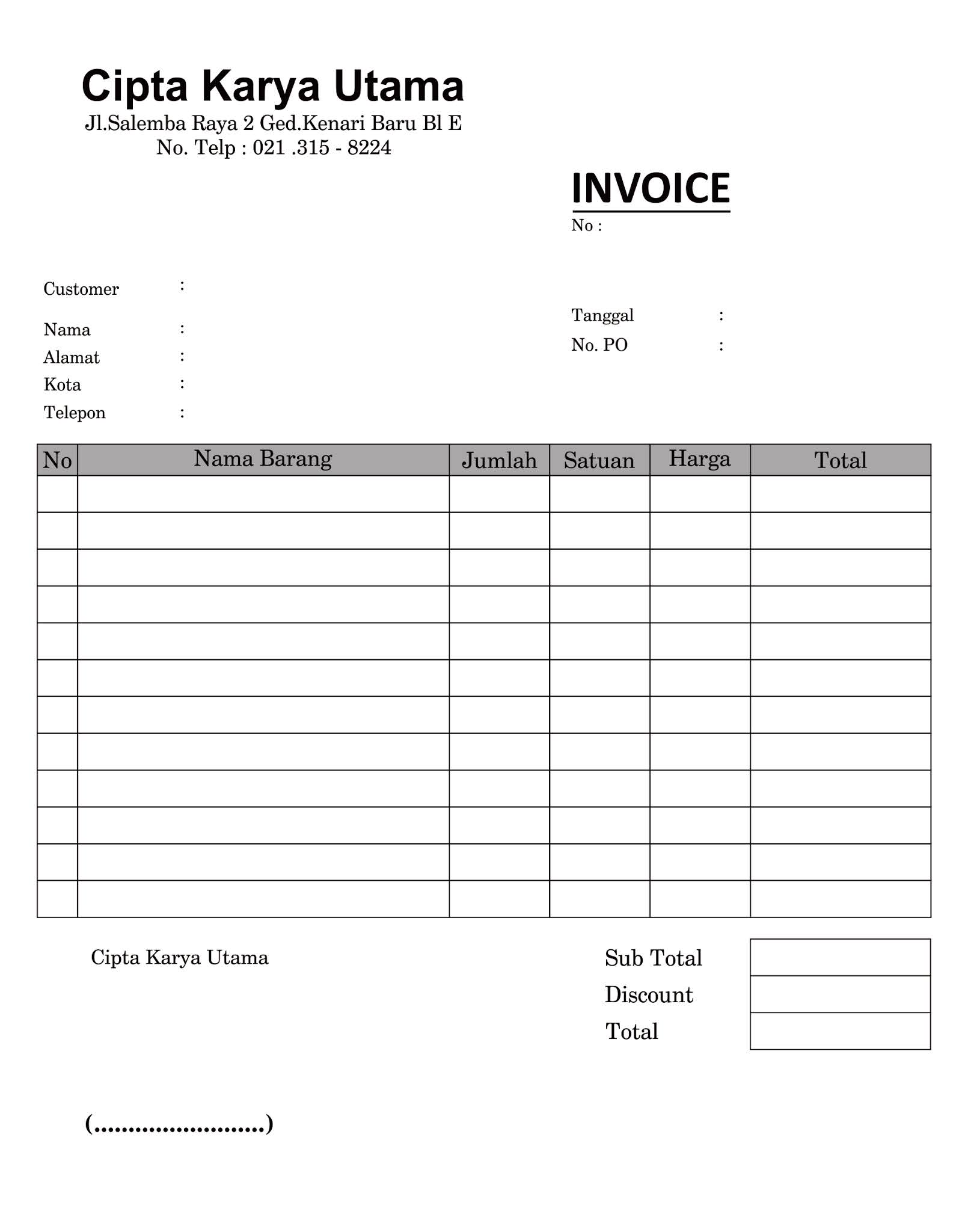 Print on Gumi: Nota,Invoice, Faktur, Surat Jalan &Stempel