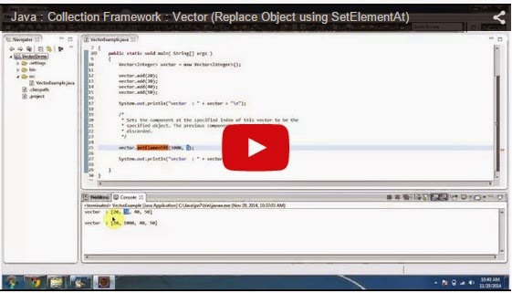 Java Ee Java Collection Framework Vector Replace