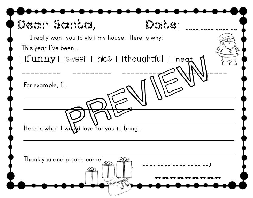 Classroom Freebies Too: Dear Santa....