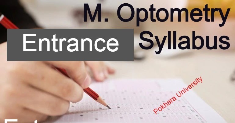 Master of Optometry: Entrance Examination Syllabus