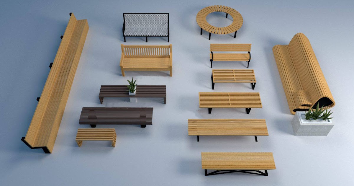 1. Street Seats Free Sketchup Models