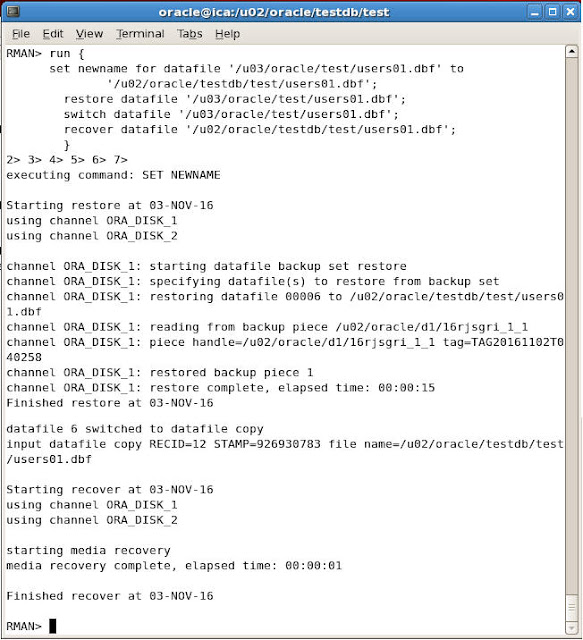 Recovering from the loss of datafile by changing it's location | DB ...