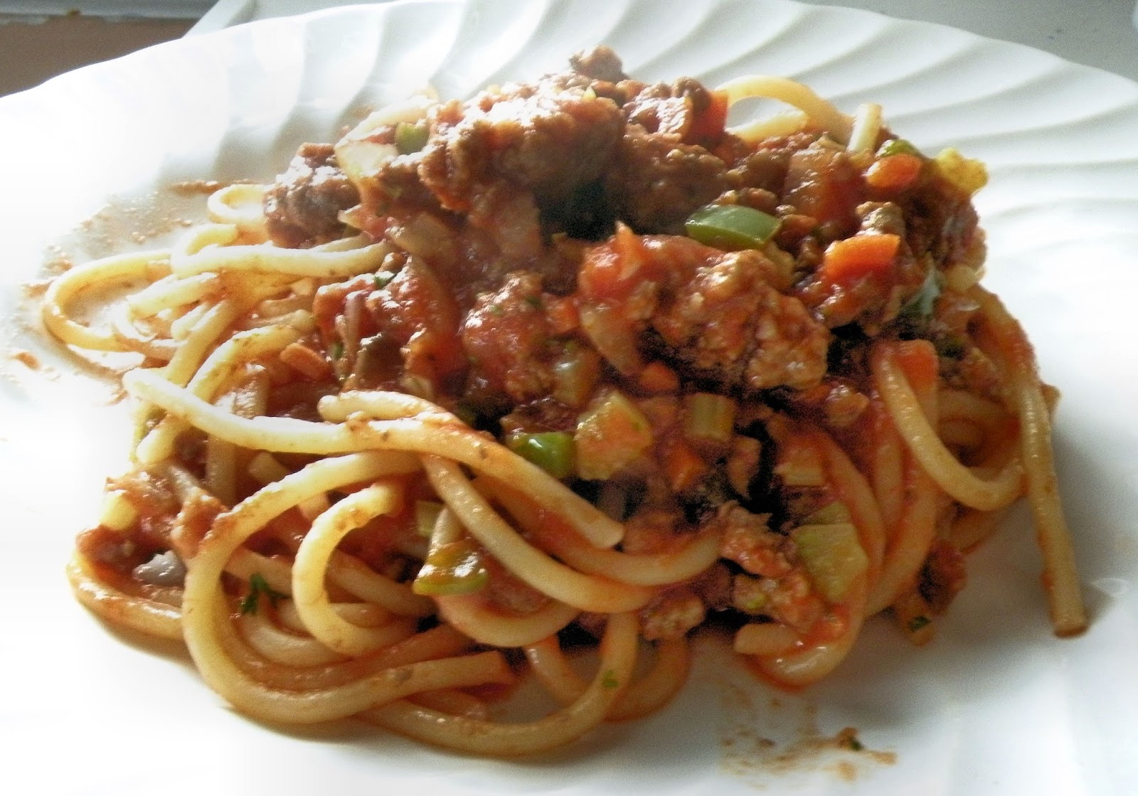 Little Mama: Pasta with Meat and Veggie Sauce